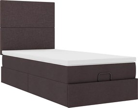 Osmanský rám postele s matrací tmavě šedá 100x200cm textil 3313902