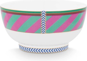 Pip Studio Pip Chique Stripes miska ∅18cm, růžovo-zelená (Pip Chique miska ∅18cm)