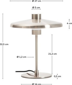 Stolní lampa ve stříbrné barvě s kovovým stínidlem (výška 32,5 cm) Nuvira – Kave Home
