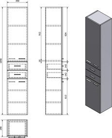 Aqualine ZOJA / KERAMIA FRESH 51220 vysoká skříňka 184 cm bílá