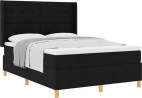 Postel s boxspringem s čelo Černá 140 x 200 cm textil 3341835