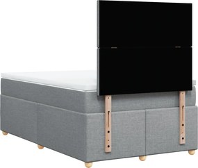 Box spring postel s matrací světle šedá 120x190 cm textil 3291212