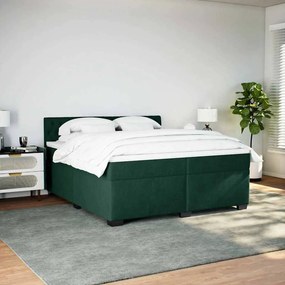 Box spring postel s matrací tmavě zelená 200x200 cm samet 3286411