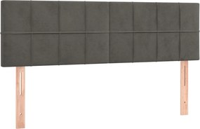 Box spring postel s matrací a LED tmavě šedá 140x190 cm samet 3134400