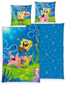 HERDING Povlečení SpongeBob a Patrik Bavlna, 140/200, 70/90 cm