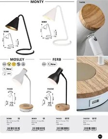 Rabalux FERB dřevo-černá / Stolní lampa / Patice E14 / max. 25 W / Výš