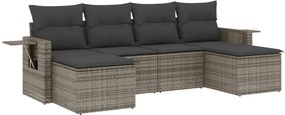 6dílná zahradní sedací souprava s poduškami šedá polyratan 3220519