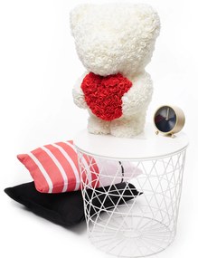 HračkyZaDobréKačky Rose Bear 40 cm bílý s červeným srdcem