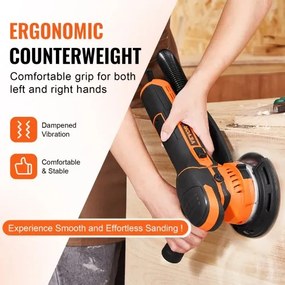 Random Orbital Sander 15,2 cm Dual-Action Sander 10 ks brusných papírů 6 rychlostí