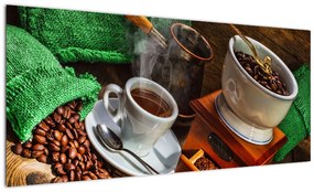 Obraz kávového zátiší (100x40cm)