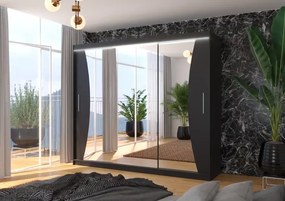 Posuvná skříň se zrcadlem a LED osvětlením DIEGO 250