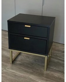 Noční stolek DUO - černá/zlatá
