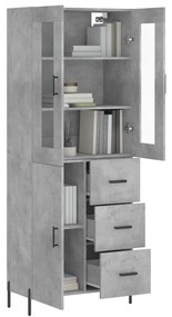 Skříň highboard betonově šedá 69,5x34x180 cm kompozitní dřevo - Default Title