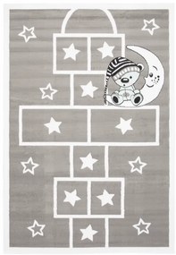 Chemex Dětský koberec Skákací panák s medvídkem a měsícem šedý, různé rozměry Rozměr: 120x170cm