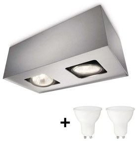 Philips | Philips 56232/48/PN - LED Bodové svítidlo TEMPO 2xGU10/6W/230V | P2251