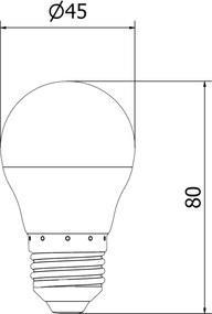 Mexen Nova, LED žárovka E27, G45, 1W, studená - 6500K, 105 lm - L101-E27-0165-01