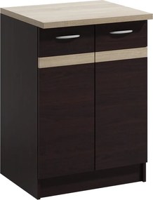 Kuchyňská skříňka Livia 60 cm tmavě hnědá/dub sonoma