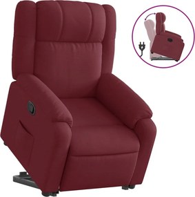 Zvedací polohovací křeslo vínové textil 3205205
