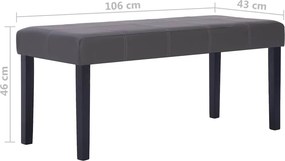 281309  Bench 106 cm Grey Faux Leather 281309