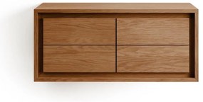 Hnědá závěsná skříňka pod umyvadlo z teakového dřeva 90x40 cm Kenta – Kave Home