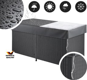 Zahradní úložný box umělý ratan 625L odolné vůči počasí uzamykatelné s kolečky