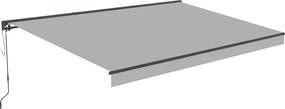 Elektrická markýza s LED osvětlením BestBerg BBSU-EL495LG / 495 x 300 cm / světle šedá