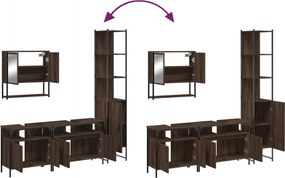 vidaXL 4dílný set koupelnového nábytku kompozitní dřevo [3214689] Barva: hnědý dub