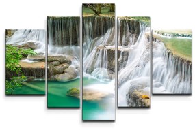 Sablio Obraz - 5-dílný Vodopády - 125x90 cm