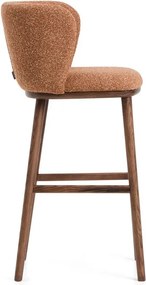 Čalouněná barová židle v terakotové barvě (výška sedáku 75 cm) Ciselia – Kave Home