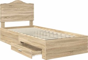 Rám postele se zásuvkou Sonoma dub 90 x 200 cm Kompozitní dřevo 3413650