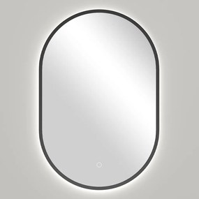 CERANO - Koupelnové LED zrcadlo Balzo, kovový rám - černá matná - 55x100 cm
