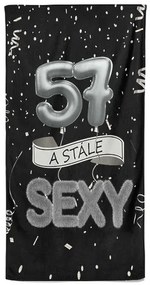 Osuška Stále sexy – černá (věk: 57, Velikost osušky: 70x140cm)