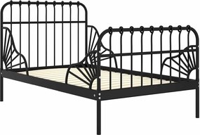 Prodloužitelný rám postele černý kov 80 x 130/200 cm 324740