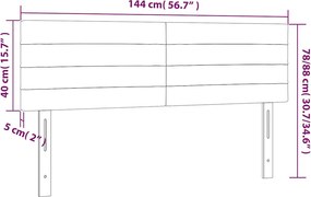 Čelo postele s LED světle šedé 144 x 5 x 78/88 cm samet 3121800
