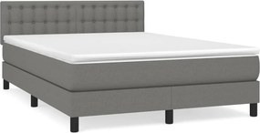 Box spring postel s matrací tmavě šedá 140x200 cm textil 3140378