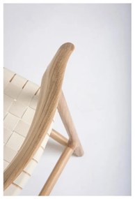 Jídelní židle z masivního dubového dřeva s bílým sedákem Gazzda Fawn