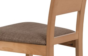 Autronic - Jídelní židle, masiv buk, barva buk, potah hnědý melír - BC-2603 BUK3