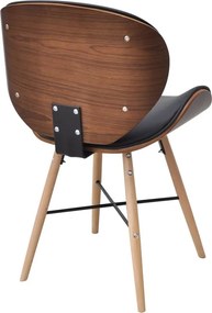 vidaXL Jídelní židle 2 ks tmavě šedé textil a ohýbané dřevo [283141] Barva: černá a tmavě hnědá