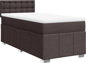 Box spring postel s matrací tmavě hnědá 90x200 cm textil 3289268