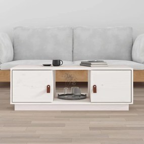 818266 vidaXL Konferenční stolek bílý 100x50x35 cm masivní borové dřevo