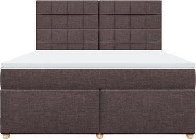 Box spring postel s matrací tmavě hnědá 180x200 cm textil 3291362