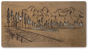 Li-Go "Pod vrcholy hor" světelný obraz 230V 120x60cm provedení povrchu: dub