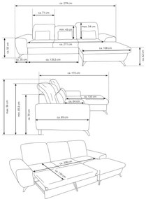 Rozk. rohová čalouněná sedací souprava s úložným prostorem do L ALTA levá zelená