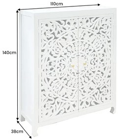 Designová vysoká komoda Felicita 140 cm bílé mango