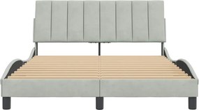 Rám postele bez matrace Hanko světle šedá 120 x 200 cm samet 3207837