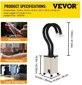 Odsavač pájecích výparů, 150 W 3002 l/min pohlcovač kouře