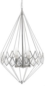 Toolight - Křišťálová závěsná lampa 3xE14 40W APP210-3CPR, stříbrná, OSW-07500