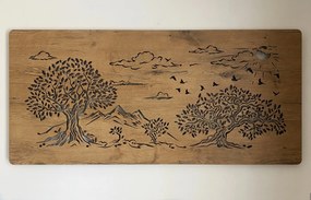 Li-Go "Čtyři duby" světelný obraz 230V 130x60cm provedení povrchu: bříza