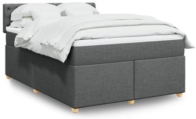 Box spring postel s matrací tmavě šedá 140x200 cm textil 3286711