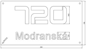 Domovní číslo tabulka 10b Velikost: 47 x 25 cm (XXL)